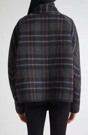 Veronica Beard Martine Plaid Wool-blend Dickey Scarf Coat