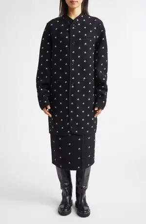 RIER Walker Floral Embroidered Wool Coat