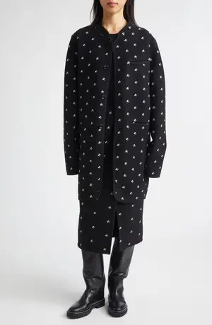 RIER Walker Floral Embroidered Wool Coat