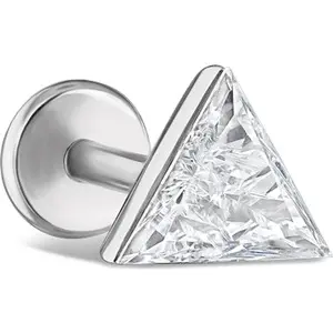 MARIA TASH Invisible Set Triangle Diamond Single Stud Earring - White Gold