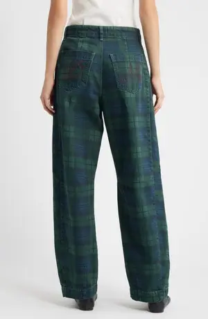 DAMSON MADDER Sinclair Overdye Plaid Jeans