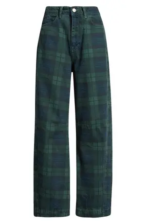 DAMSON MADDER Sinclair Overdye Plaid Jeans