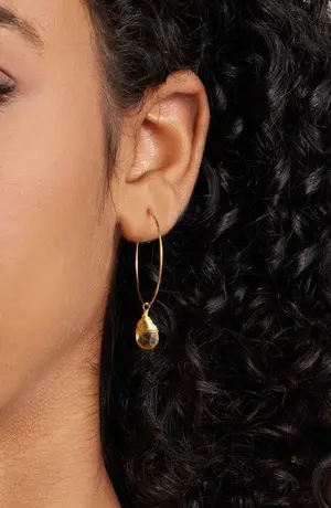KIARA BY KI-ELE Georgia Semiprecious Stone Drop Hoop Earrings