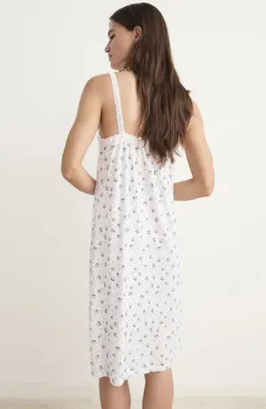 Mango Floral Lace Trim Nightgown