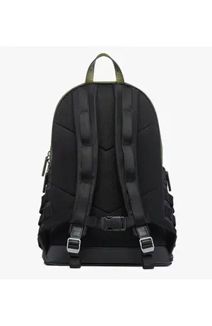 Mcm Aren Backpack In Econyl® And Monogram Print Leather