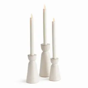 NAPA HOME & GARDEN Libbey Taper Candle Holders - Off-white