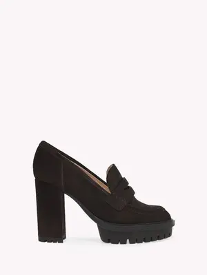 GIANVITO ROSSI Suede Moccasin With Platform And Chunky Heel