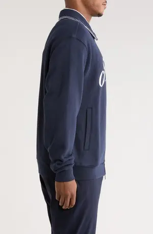 MALBON Maxwell Logo Zip-up Cotton Sweatshirt
