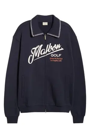 MALBON Maxwell Logo Zip-up Cotton Sweatshirt