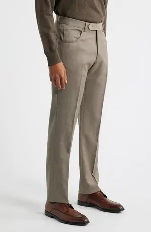 Zanella Parker Stretch Wool Trousers - Khaki