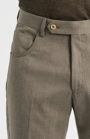 Zanella Parker Stretch Wool Trousers - Khaki