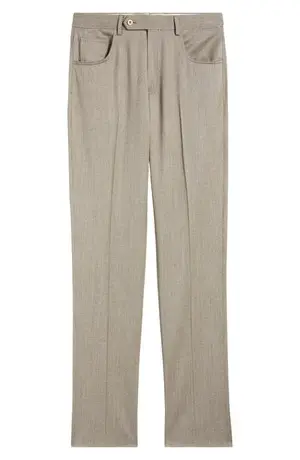 Zanella Parker Stretch Wool Trousers - Khaki