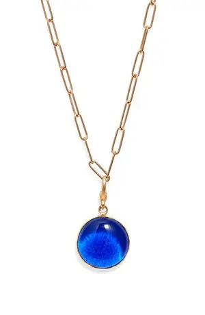 SOKO Umbo Circle Pendant Necklace - Colbalt