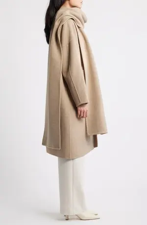 BOSS Chalet Wool-blend Double-face Coat With Scarf