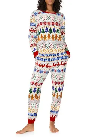 BEDHEAD PAJAMAS Holiday Print Stretch Organic Cotton Pajamas Deck The Halls