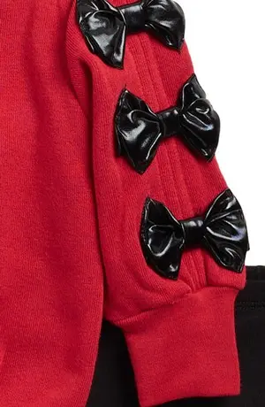 Splendid Bow Embellished Sweatshirt & Leggings Set