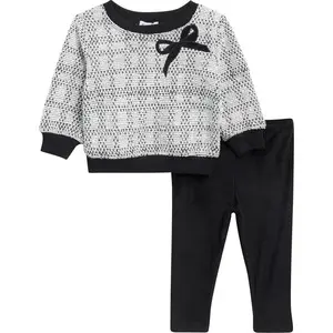 Splendid Bow Tweed Sweatshirt & Leggings Set