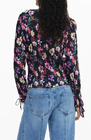 Desigual Floral Pintuck Top