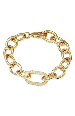 JANE BASCH DESIGNS Pavé Crystal Oval Link Bracelet - Yellow
