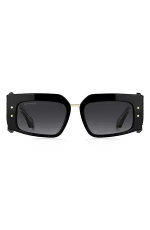 Etro Blossom 54mm Rectangular Sunglasses - Black/dark Grey Sf