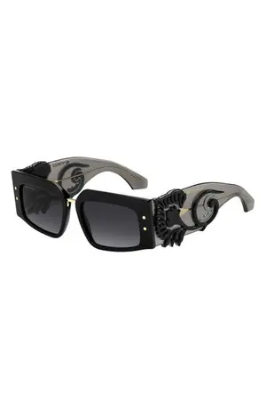 Etro Blossom 54mm Rectangular Sunglasses - Black/dark Grey Sf