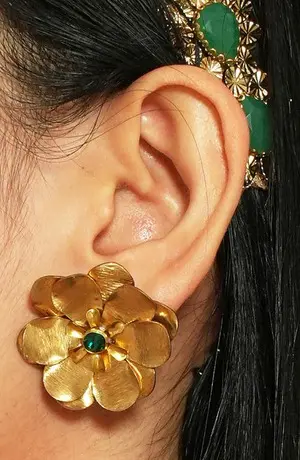 Deepa Gurnani Jemena Flower Stud Earrings