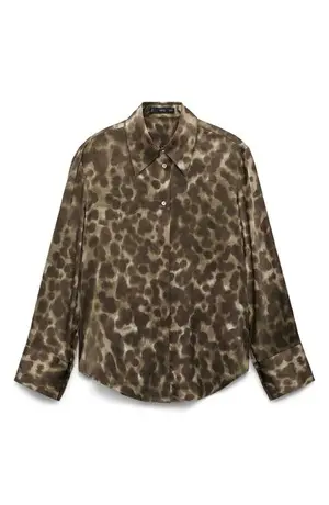 Mango Print Satin Shirt
