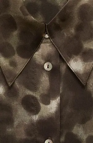 Mango Print Satin Shirt