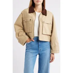 Lucky Brand Waxed Cotton Boxy Cargo Jacket