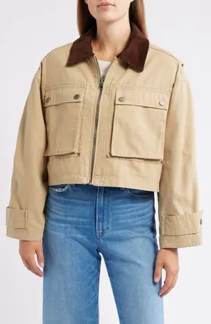 Lucky Brand Waxed Cotton Boxy Cargo Jacket