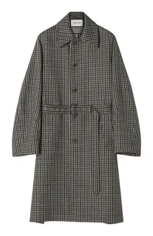 LANVIN Checked Wool Car Coat