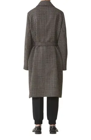 LANVIN Checked Wool Car Coat