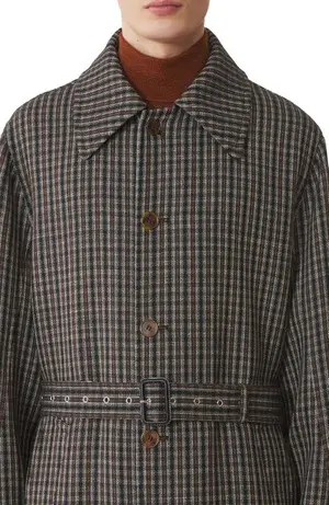 LANVIN Checked Wool Car Coat