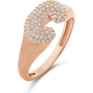 SHYMI Pavé Bubble Initial Ring - Rose