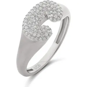 SHYMI Pavé Bubble Initial Ring - Silver
