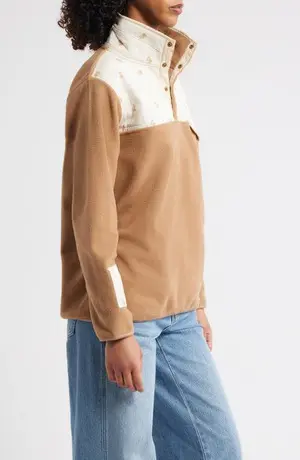 HAPPY CAMP3R Campy Dreams Fleece Quarter Snap Pullover - Khaki