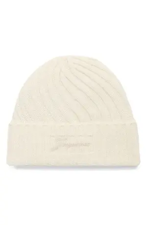 Jacquemus Le Bonnet Tourni Cashmere & Merino Wool Beanie - Off-white 110