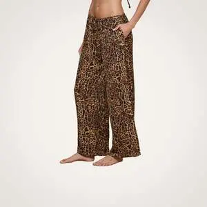 L'Agence Geraldine Cover-up Pants - Brown Multi Patch Leopard