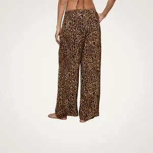 L'Agence Geraldine Cover-up Pants - Brown Multi Patch Leopard