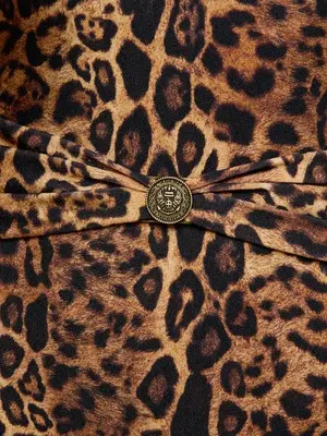 L'Agence Lisa Plunge One-piece Swimsuit - Brown Multi Patch Leopard