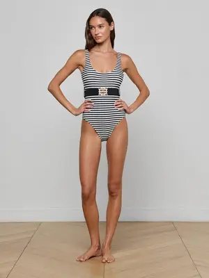 L'Agence Mila Striped One-piece Swimsuit