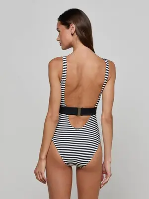 L'Agence Mila Striped One-piece Swimsuit