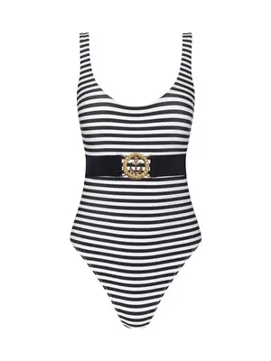 L'Agence Mila Striped One-piece Swimsuit