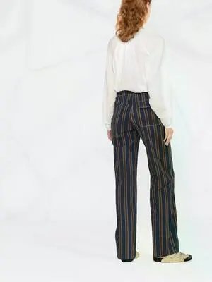 Tory Burch High-waisted Stripe-pattern Trousers