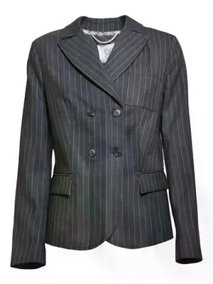 True Royal Pinstripe Pattern Double-breasted Blazer