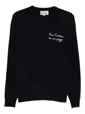 MC2 SAINT BARTH Embroidered Crew Neck Sweater - Black