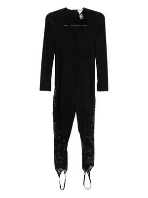 MAZZEI Lace-Panel Jumpsuit Black