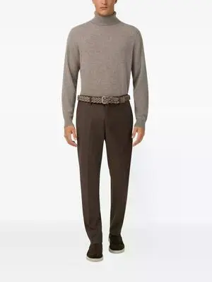 Boggi Milano Roll-neck Cashmere Sweater - Brown