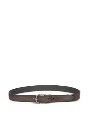 ORTIGNI Textured Belt With Buckle - Brown