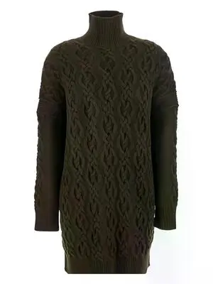 Max Mara Cable Knit Roll-neck Dress